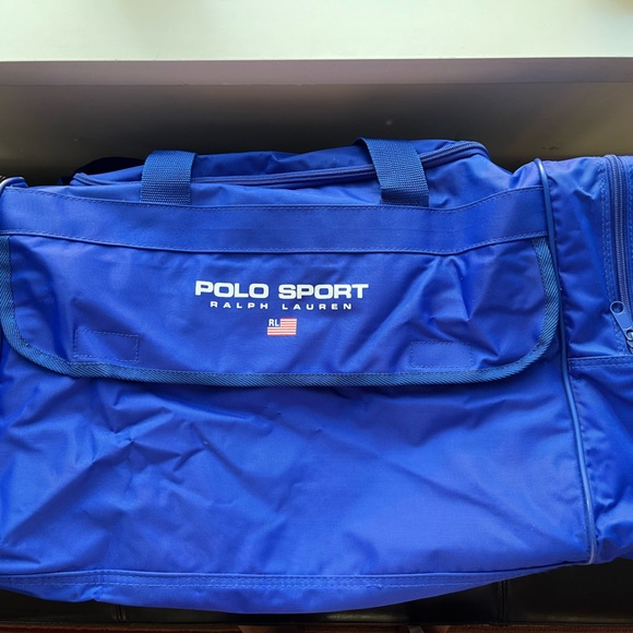 Other | Ralph Lauren Polo Sport Gym Bag Duffel Bag Spellout Flag Royal Blue Nylon 9s | Poshmark